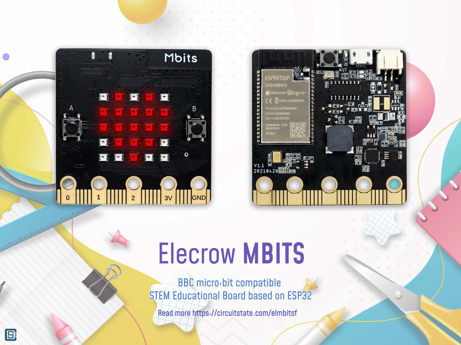 Elecrow Mbits - BBC Micro:Bit Compatible STEM Education Board based on ...