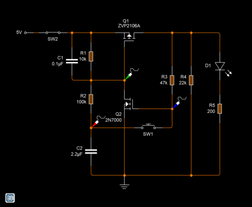 Pbseq D2 Soft Latching Power Sequencer Circuit Using Mosfets And Push Button Circuitstate